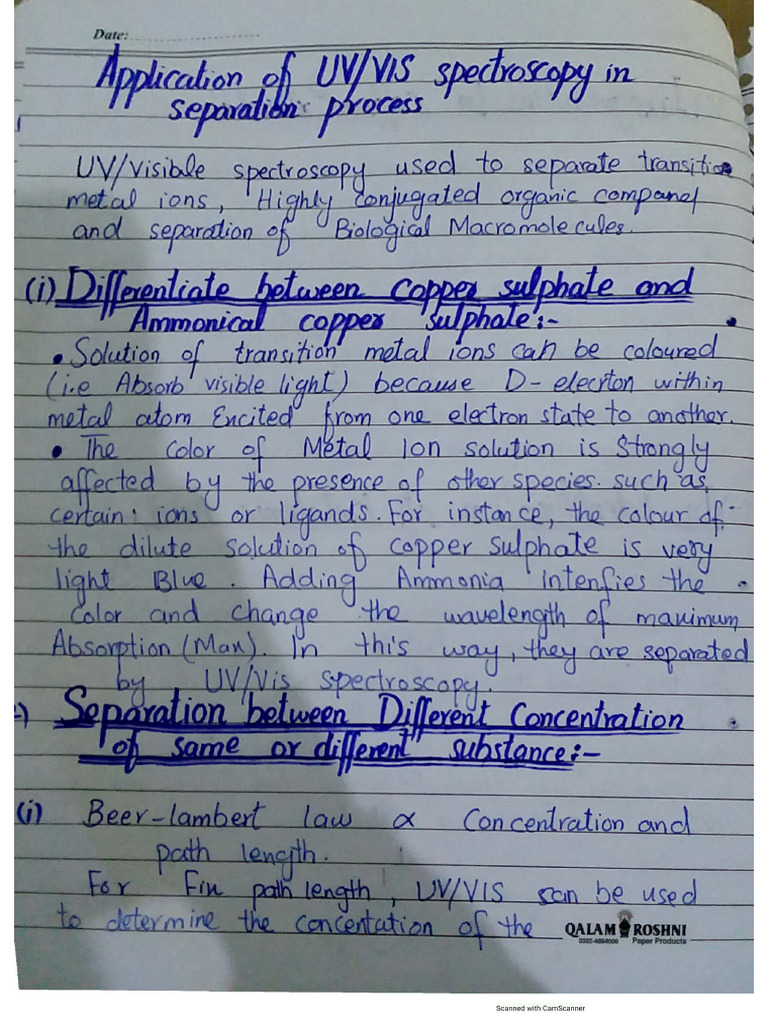 Application of Uv Vis in Seperation Process and Natural Products | PDF