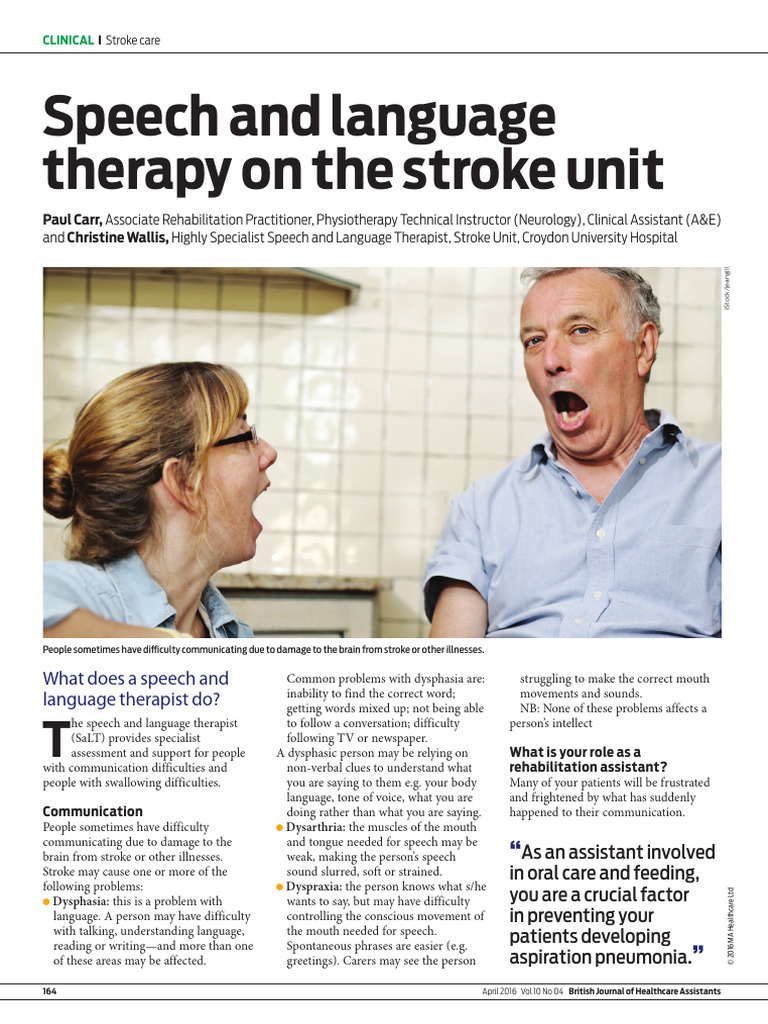 Speech and Language Therapy On The Stroke Unit | PDF | Medical ...