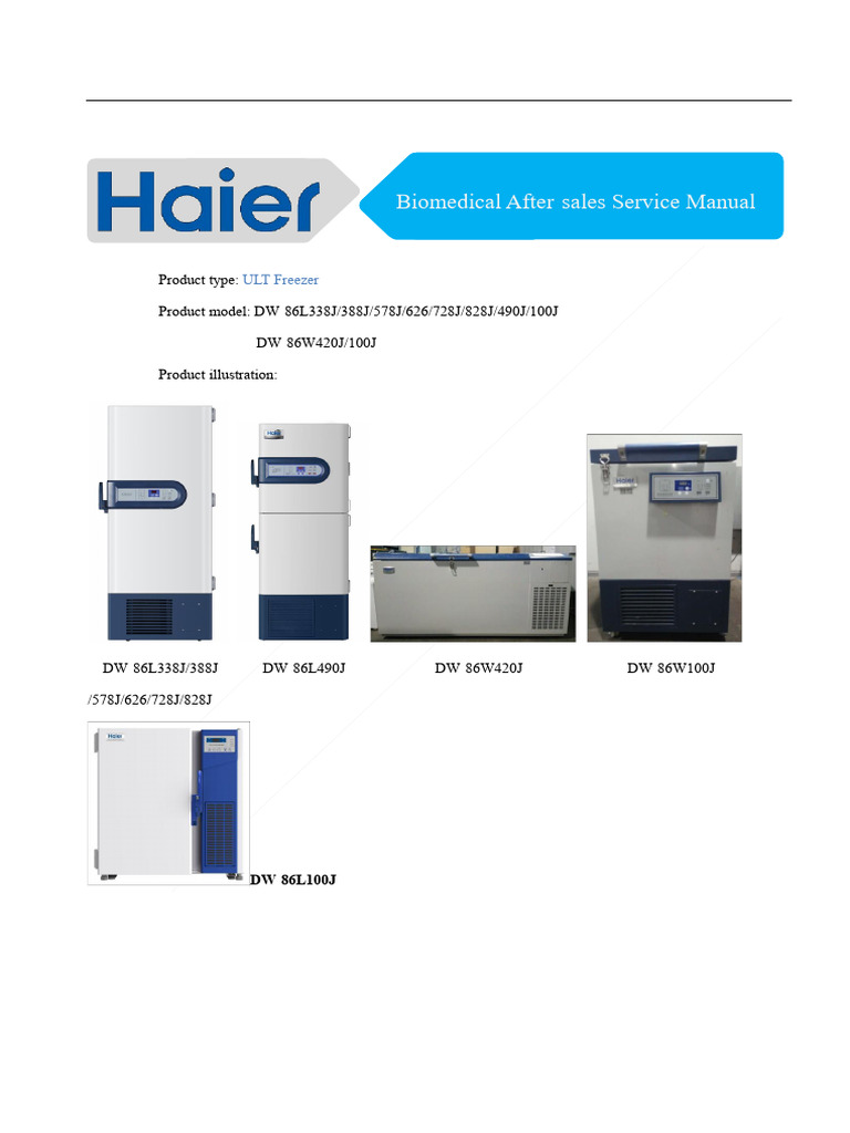 ULT Freezer After-sales Service Manual | PDF | Refrigerator | Capacitor