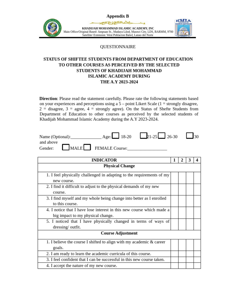 Appendix B. Questionnaire | PDF