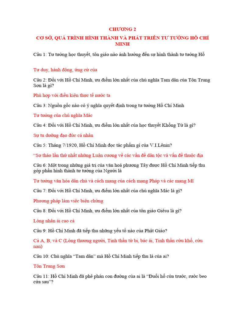 TT HCM trắc nghiệm c2 | PDF