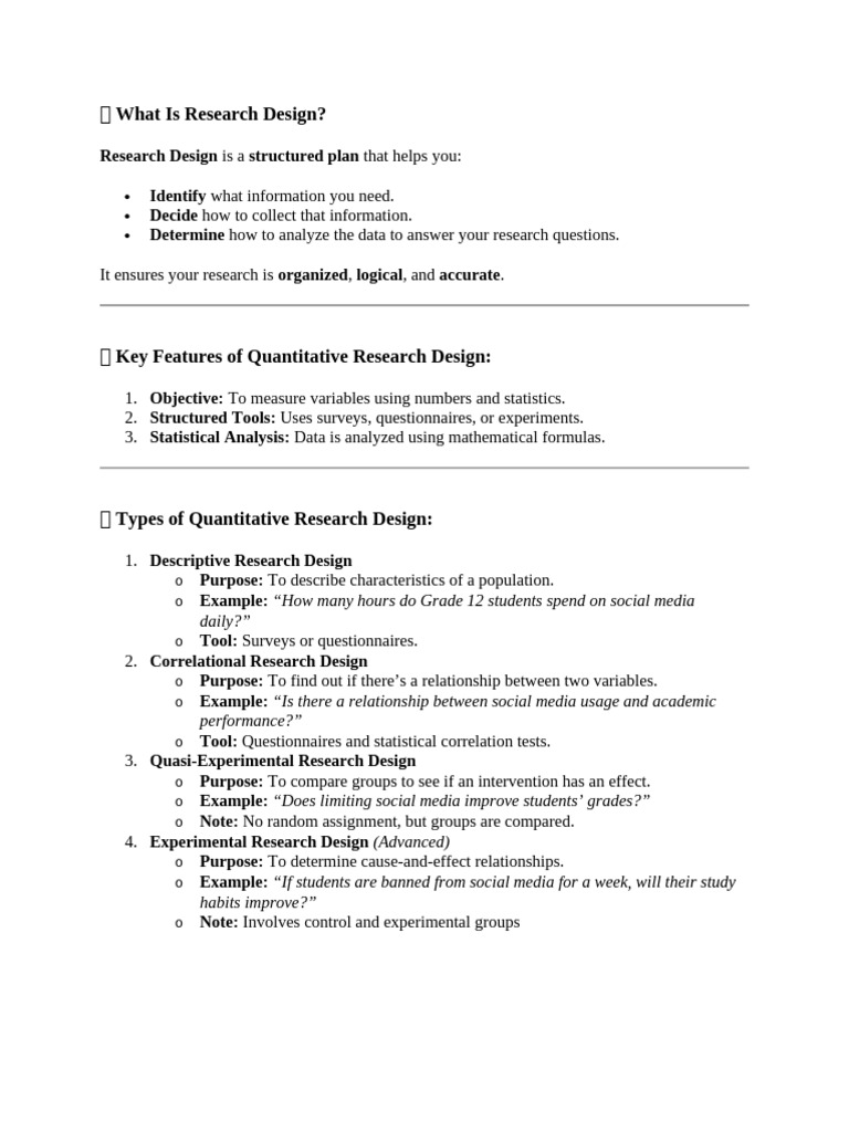 Understanding Quantitative Research Design | PDF | Survey Methodology | Questionnaire