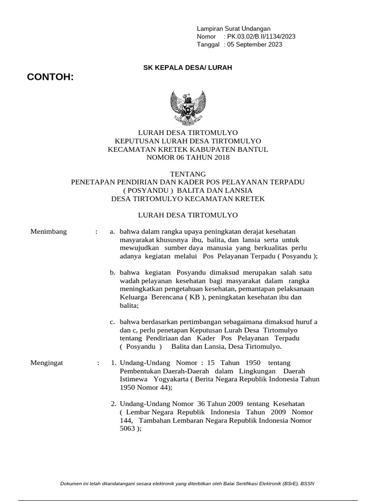 Contoh SK KADER & SK POKJA | PDF