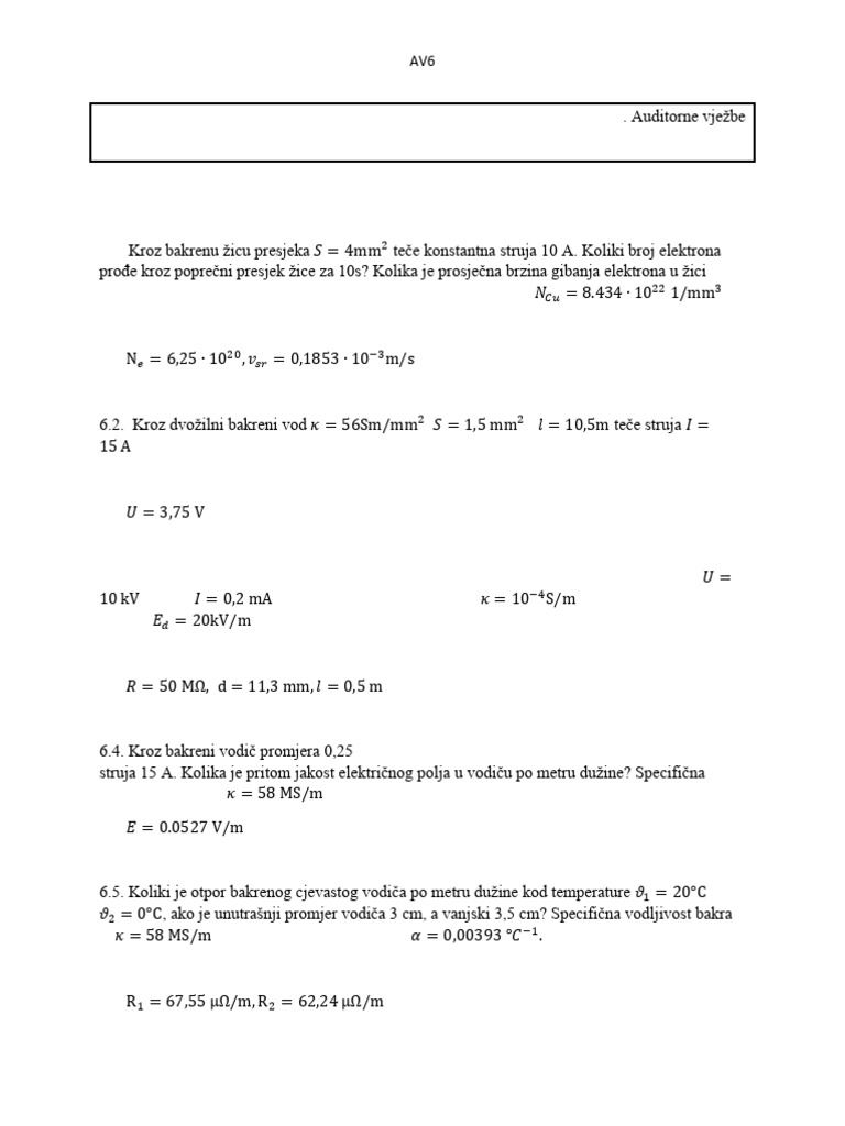 AV6_otpornost i otpor | PDF