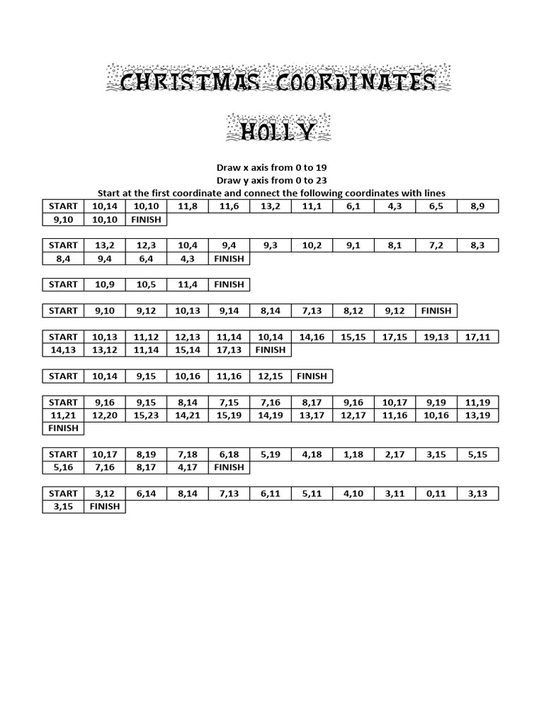 Christmas Coordinate Paths | PDF