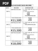 Cash Up Sheet Summary | PDF
