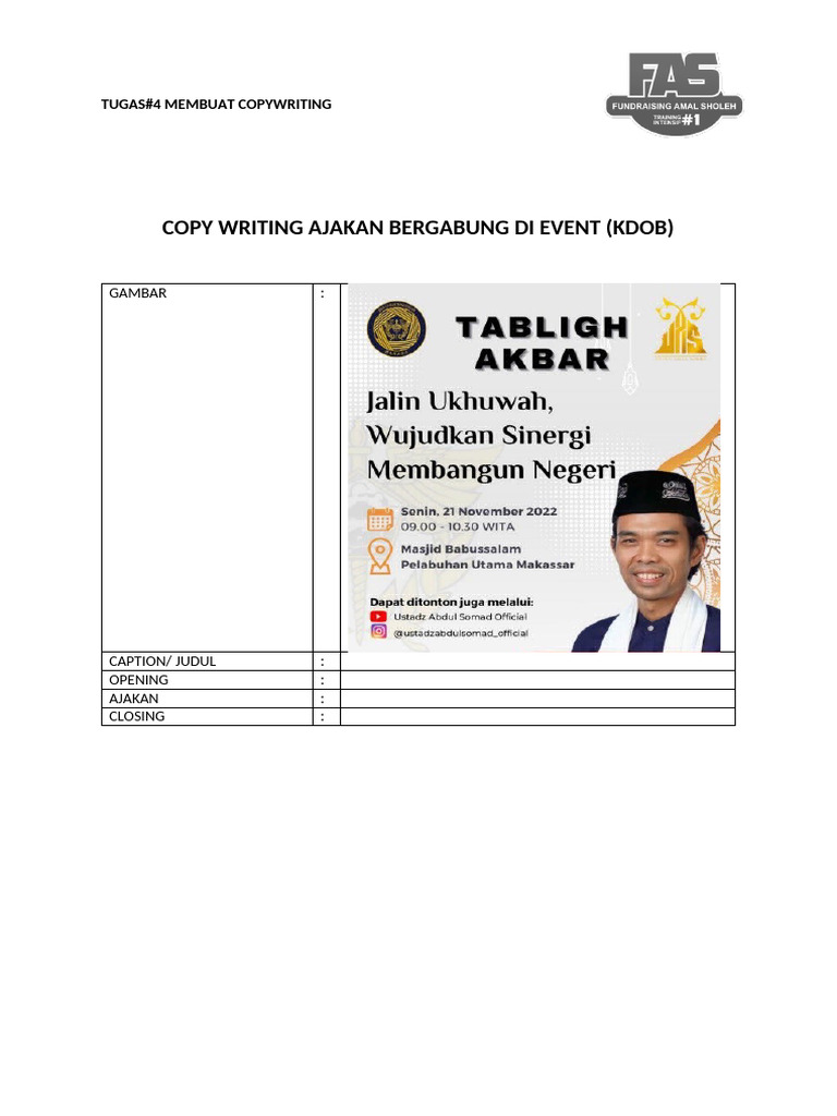TUGAS 4, MEMBUAT COPY WRITING | PDF
