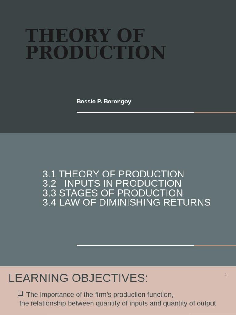 Theory of Production | PDF | Factors Of Production | Production Function