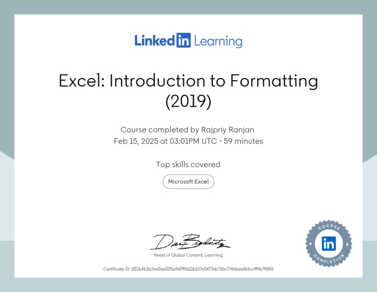 LinkedIn Learning Certificate | PDF