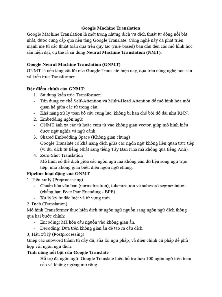 Google Machine Translation | PDF