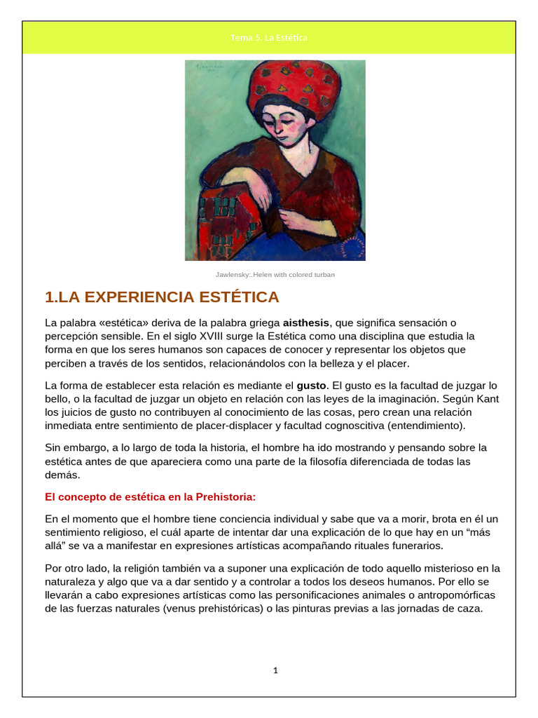 Historia de la Estética: Desde la Prehistoria | PDF | Belleza | Estética