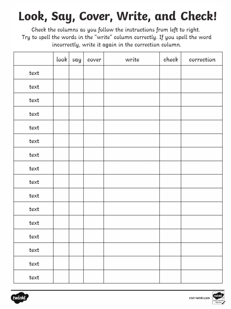 Us L 744 Editable Look Say Cover Write and Check Writing Template Ver 2 ...