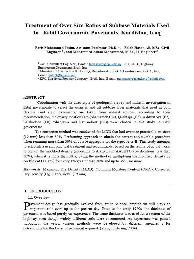Treatment of Over Size Ratios of Subbase Materials | PDF | Construction Aggregate | Natural ...