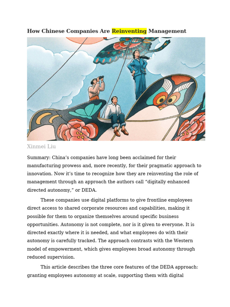 Chinese Management Reinvented: DEDA Approach | PDF | Incentive | Cloud ...