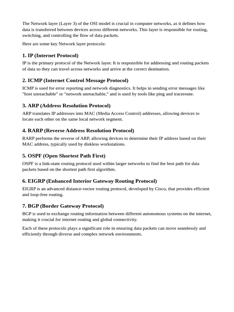 Network Layer Protocols Pdf
