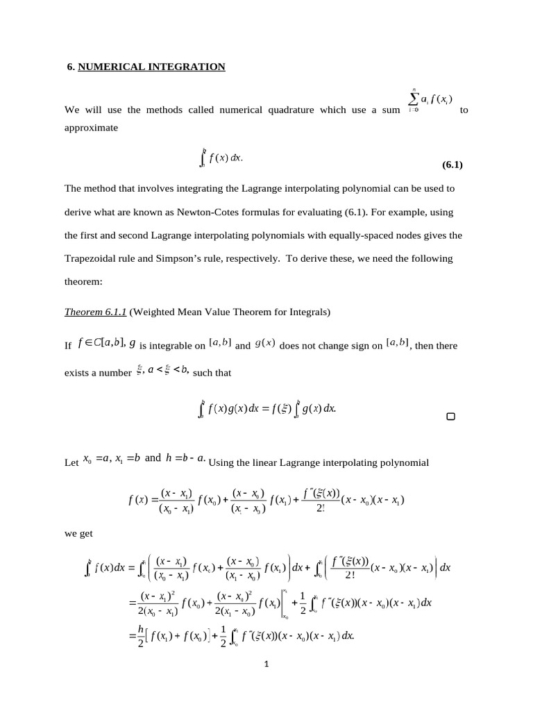 Numerical Integration Pdf Mathematical Analysis Numerical Analysis 9865