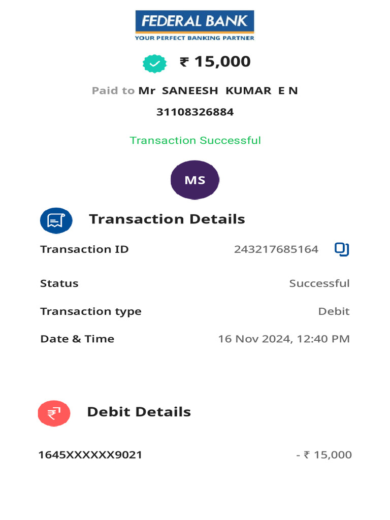 Transaction Details: Paid To | PDF