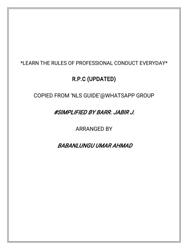 RPC UPDATED - Simplified by Jabir J. | PDF
