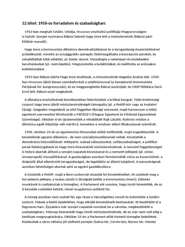 1956-os forradalom és szabadságharc | PDF