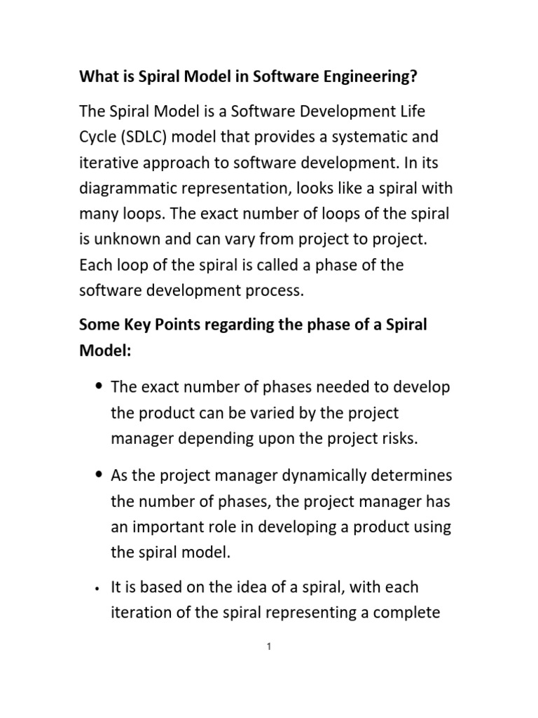Spiral Model in Software Development | PDF | Agile Software Development ...