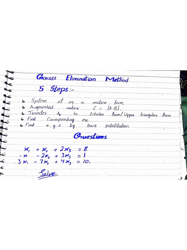 Gauss Elimination Method | PDF