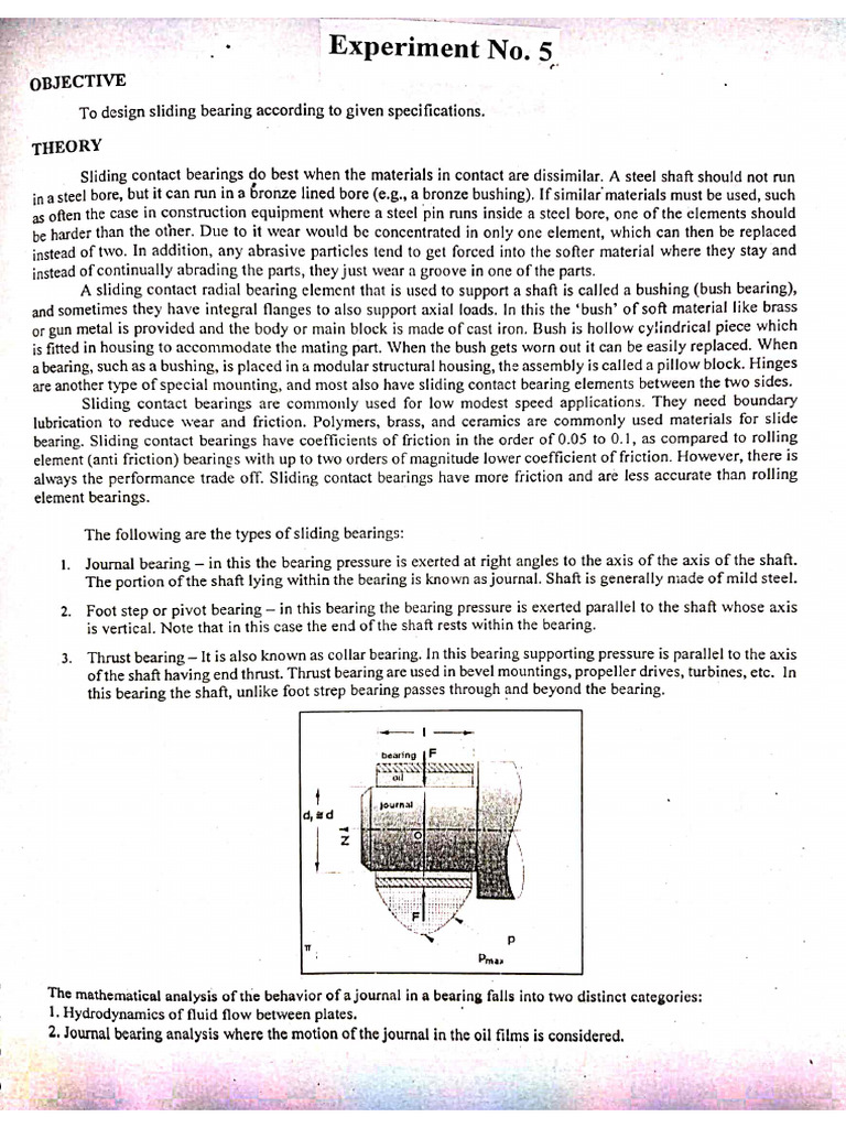 MD2 Lab Exp5 Bearing | PDF
