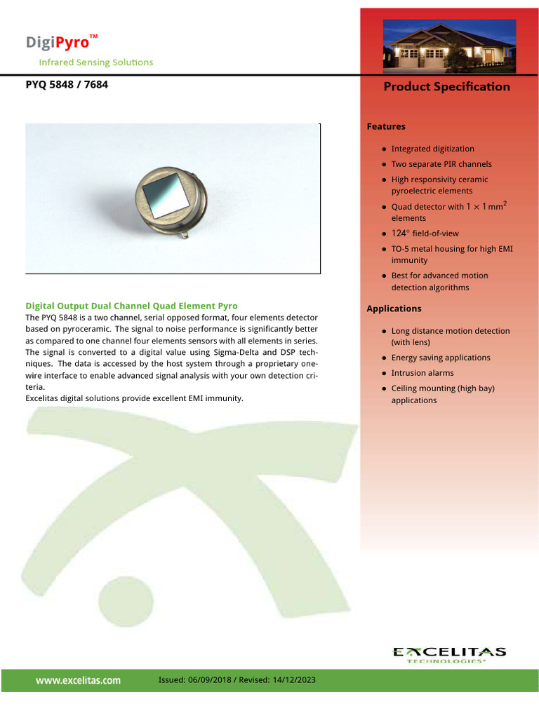 Dual Channel Pyro Sensor Specifications | PDF | Optics | Sensor