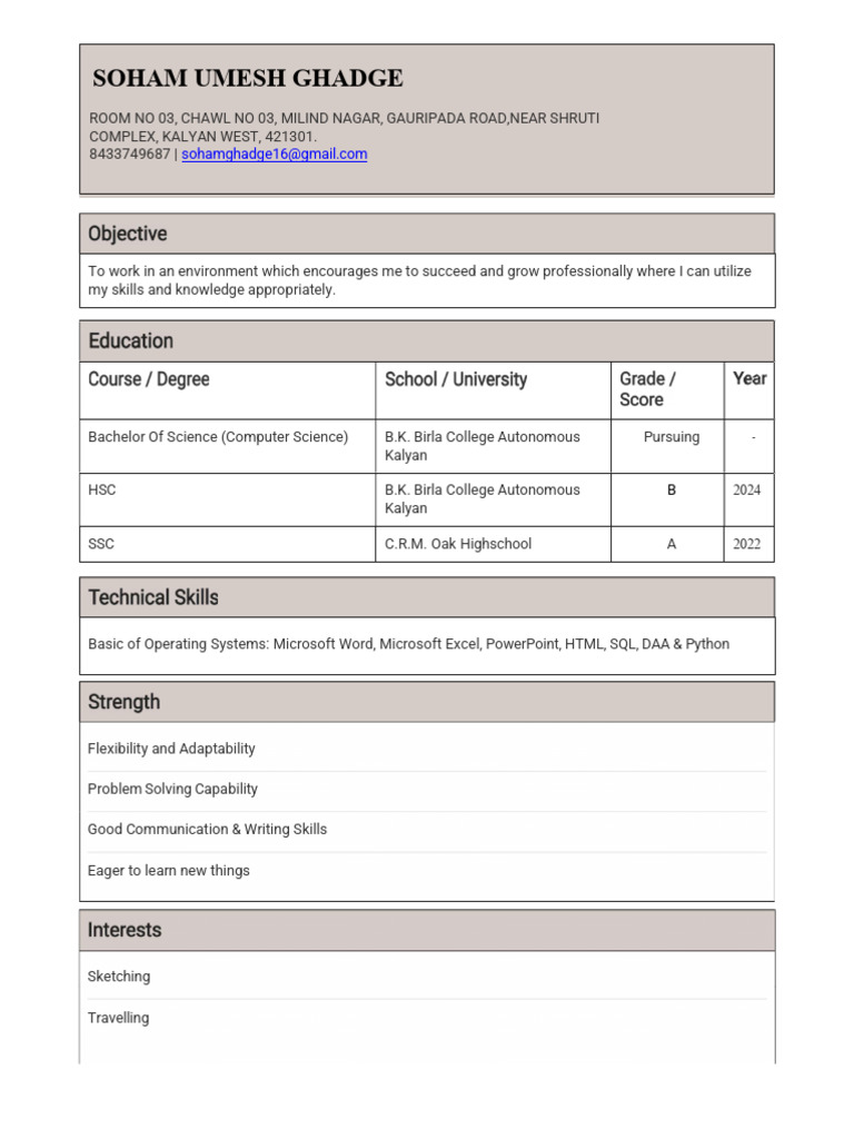 Soham CV | PDF