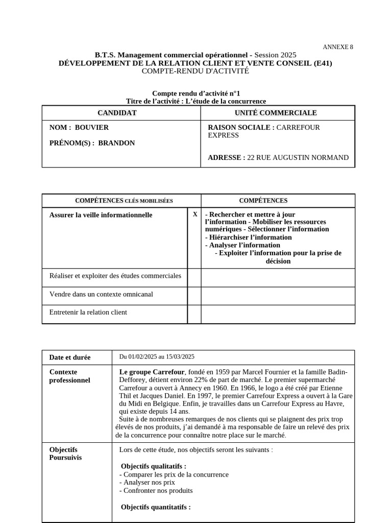 E41 Fiche 1 | PDF | Économie