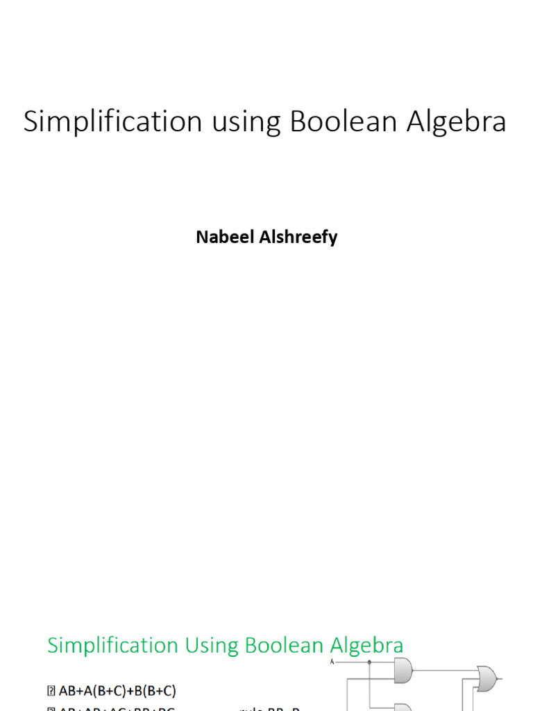 Boolean Algebra Simplification Guide | PDF