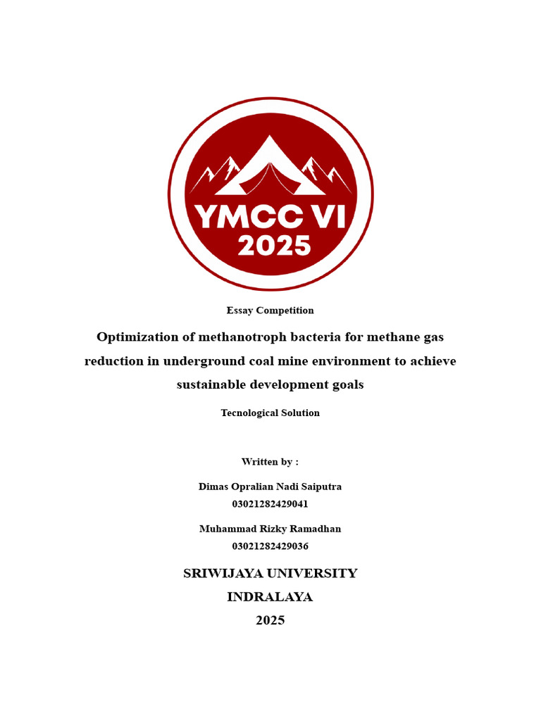 Optimization of Methanotroph Bacteria For Methane Gas Reduction in Underground Coal Mine ...