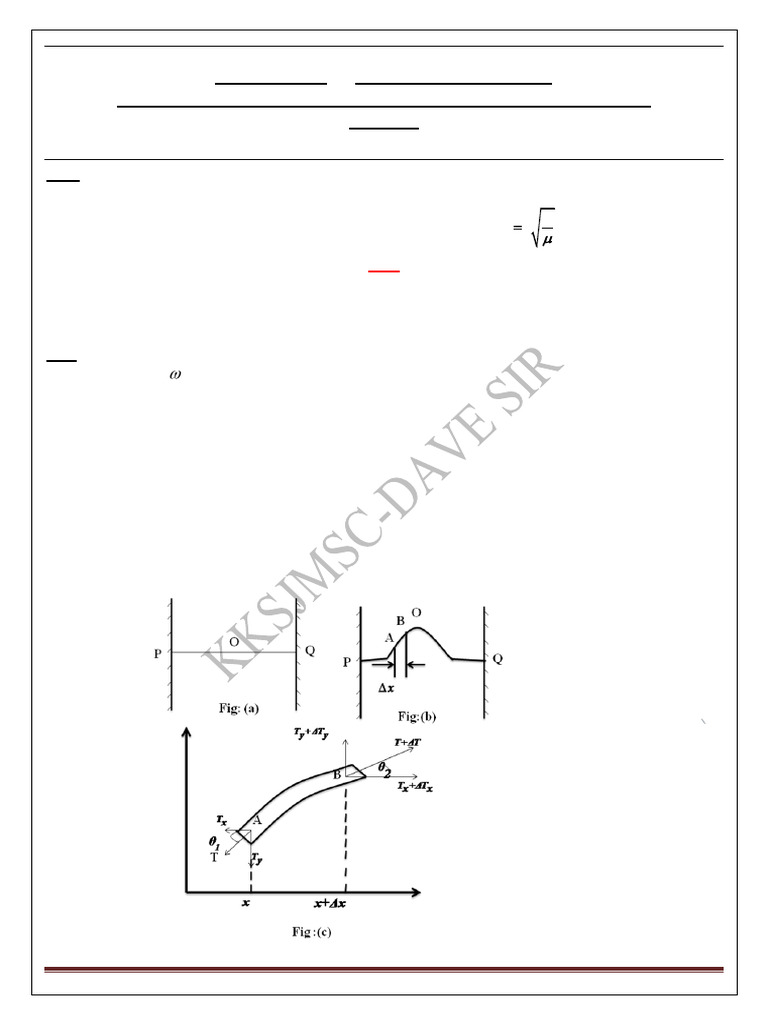B - SC Paper DSC C Phy 111 T, DSC M Phy 113t A& MDC Phy 114 T A Unit 2 Travelling Waves (Nep ...