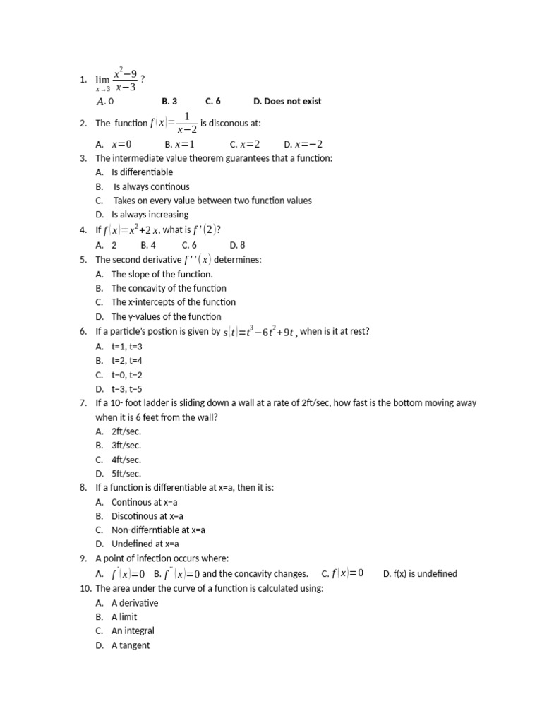 Calculus Limit and Derivative Problems | PDF