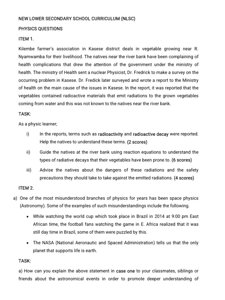 Physics Scenario Question Bank | PDF