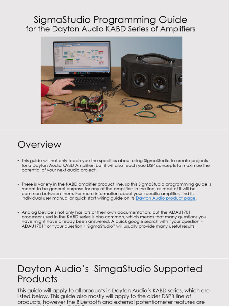 SigmaStudio Guide for KABD Amplifiers | PDF | Loudspeaker | Audio ...