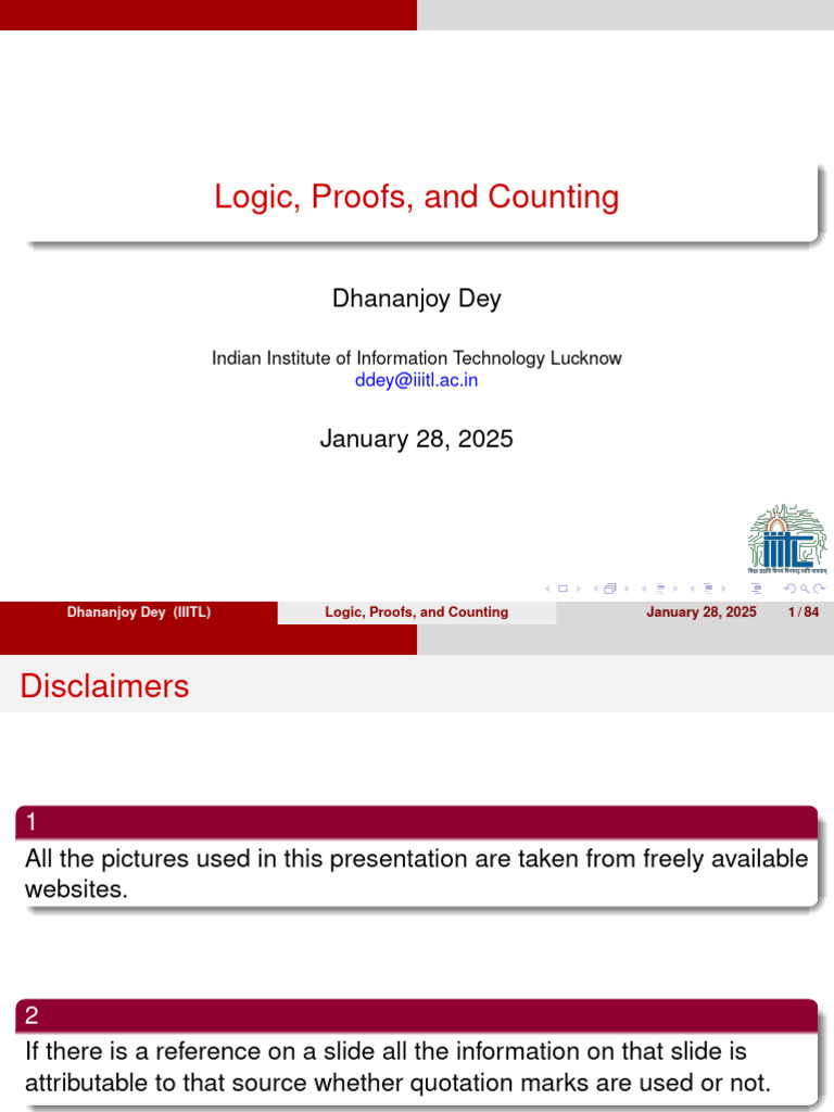 Logic, Proofs, and Counting Concepts | PDF | Logic | Mathematical Proof