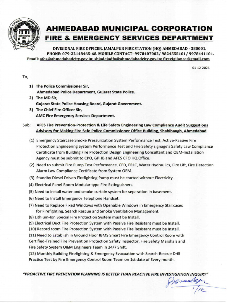 Fire Safety Suggetions | PDF