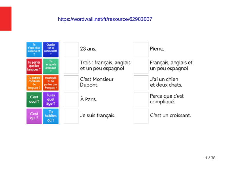 Interrogation Questions Simples A1 | PDF