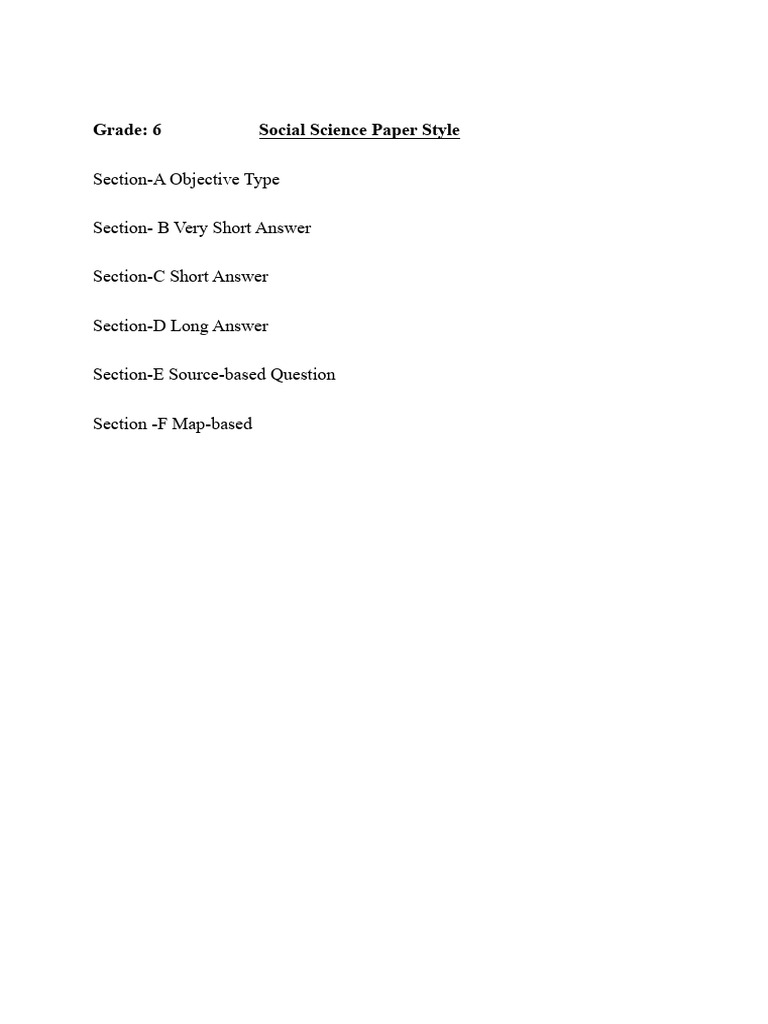 Grade-6 PAPER STYLE | PDF