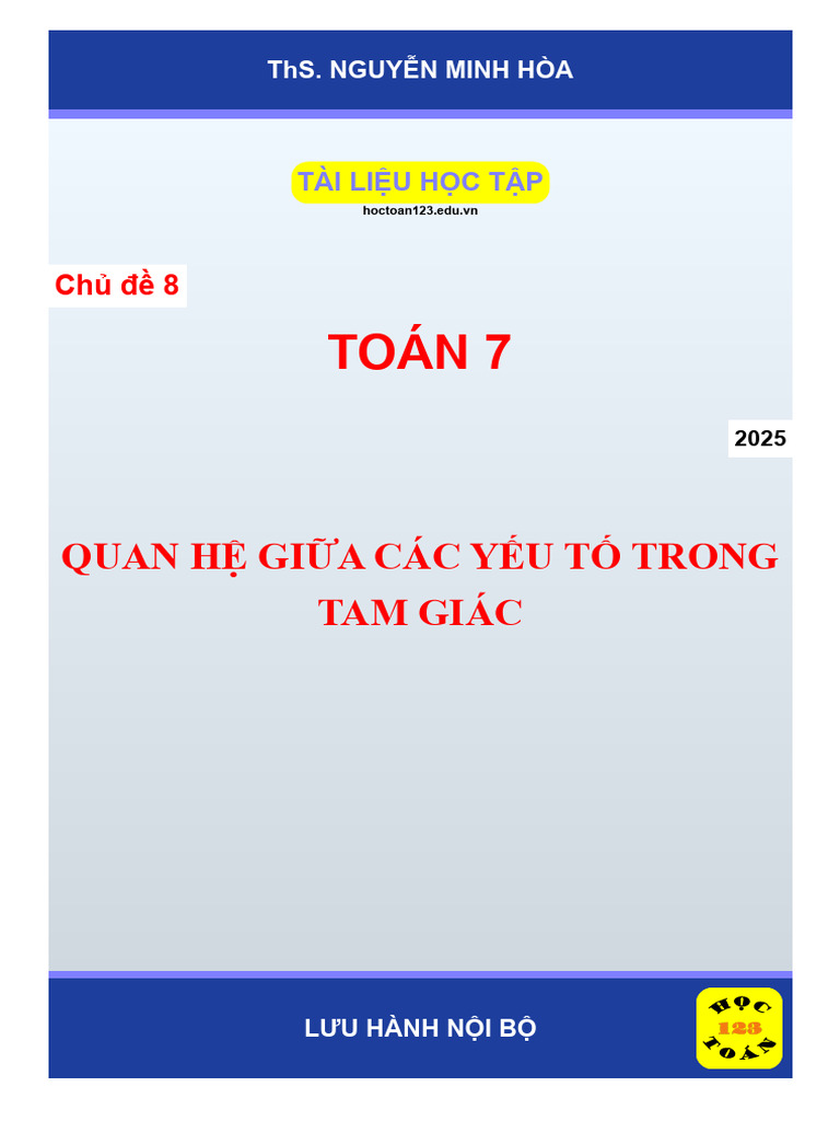 Toan7-Chude8-Quan He Giua Cac Yeu to Trong Tam Giac | PDF
