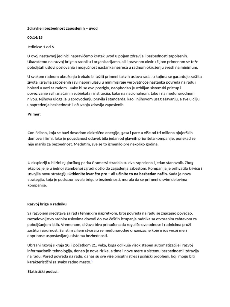 Zdravlje i bezbednost zaposlenih | PDF