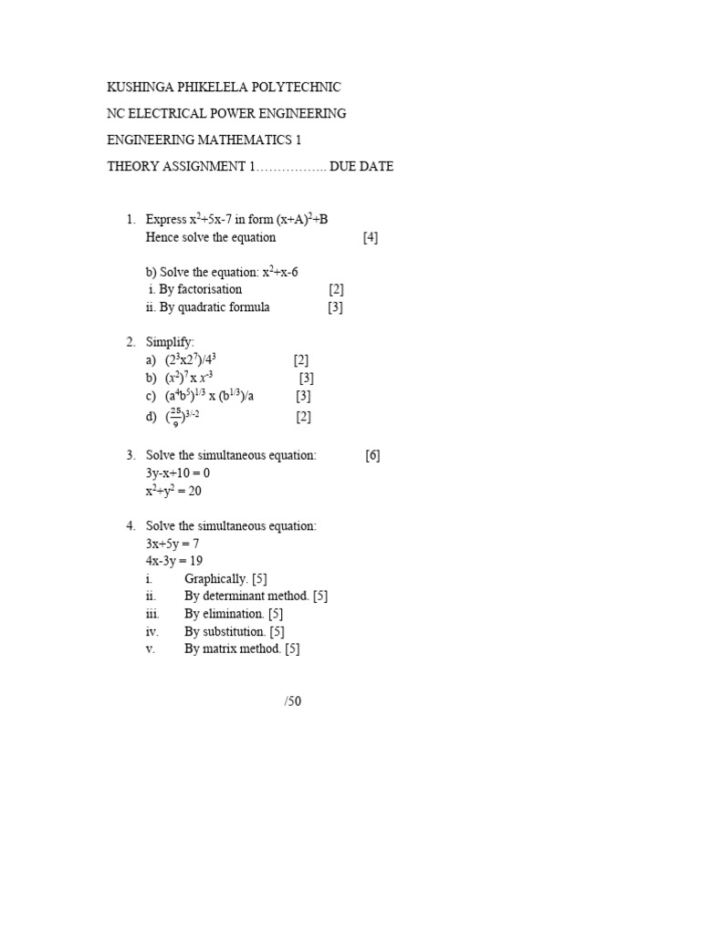 Maths Theory 1 | PDF