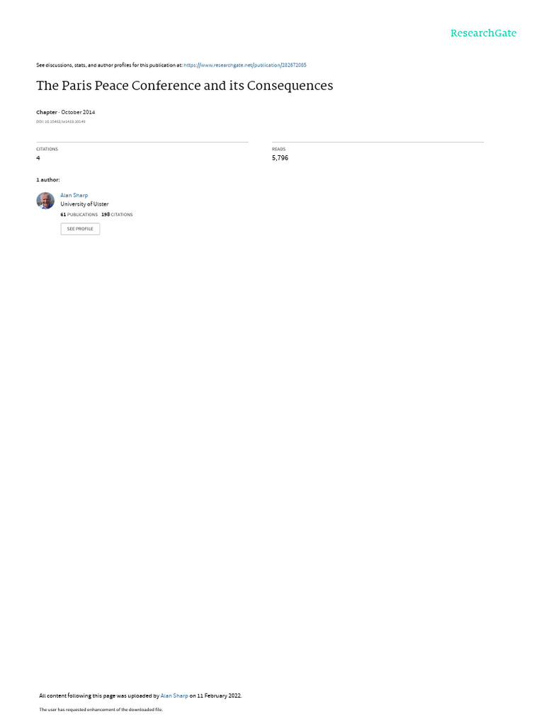 The Paris Peace Conference and Its Consequences | PDF | World War I ...