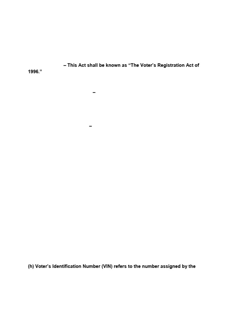 Voter Registration Act of 1996 Overview | PDF | Voter Registration ...