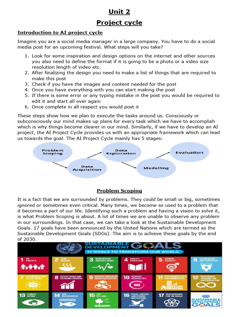 AI Project Cycle and Problem Scoping | PDF | Artificial Intelligence ...
