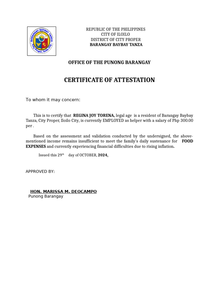 AKAP CERt of Attestation | PDF