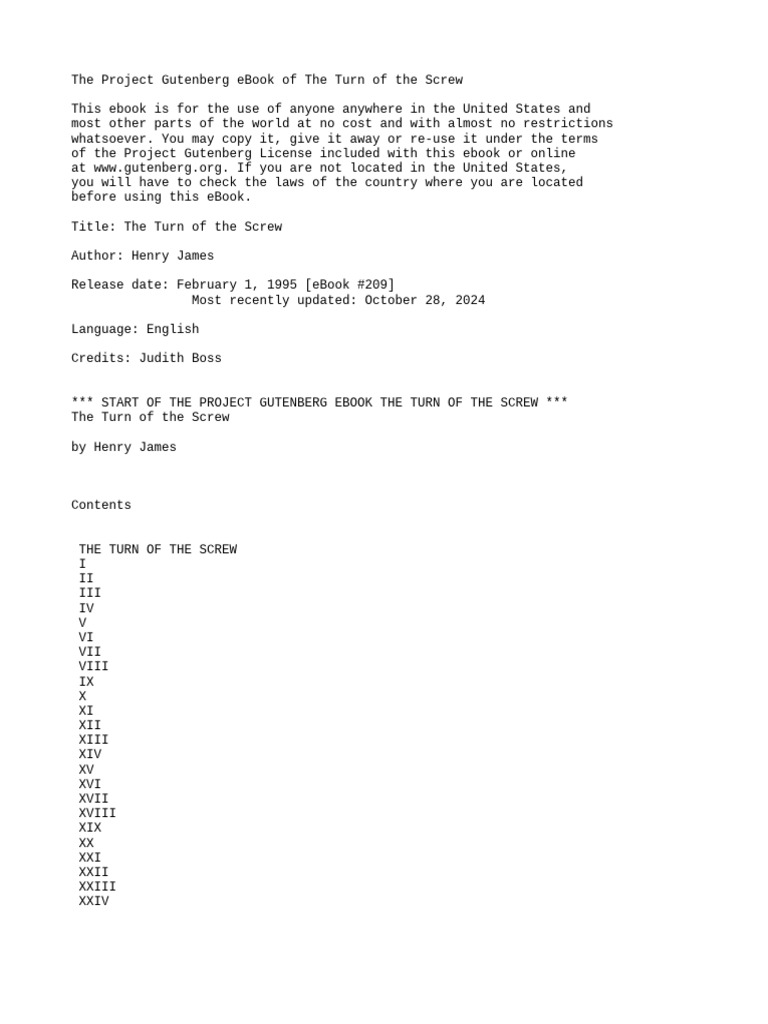 The Turn of The Screw | PDF | Henry James