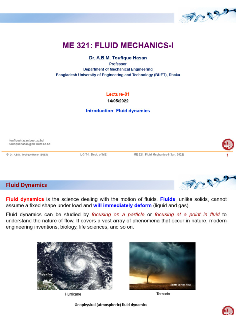 Fluid Mechanics-I Overview and Concepts | PDF | Fluid Mechanics | Fluid ...