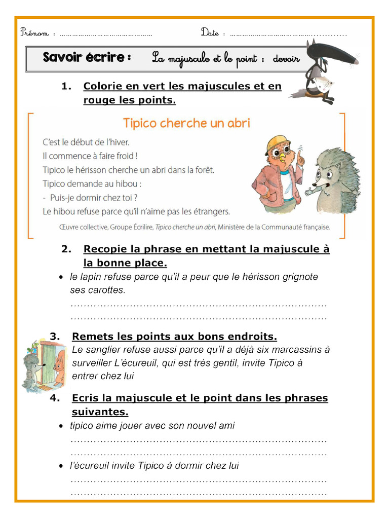 EE - La Phrase - La Majuscule Et Le Point-5 | PDF