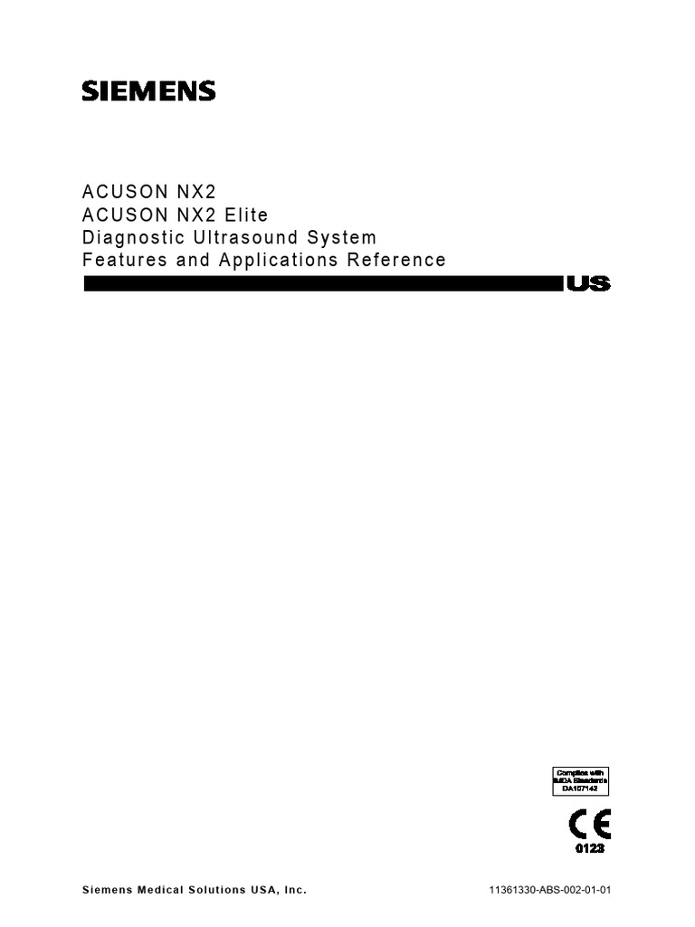 ACUSON NX2 Ultrasound Features Guide | PDF | Medical Imaging | Computer ...